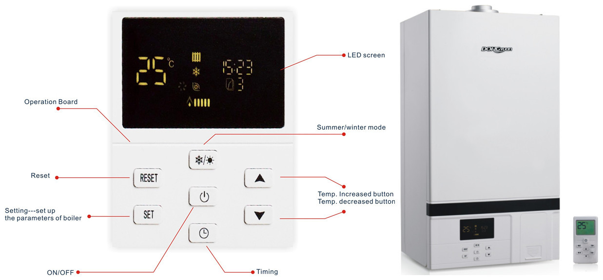 LED Display High Efficiency Gas Boiler , Reliable Hot Water Boilers ...